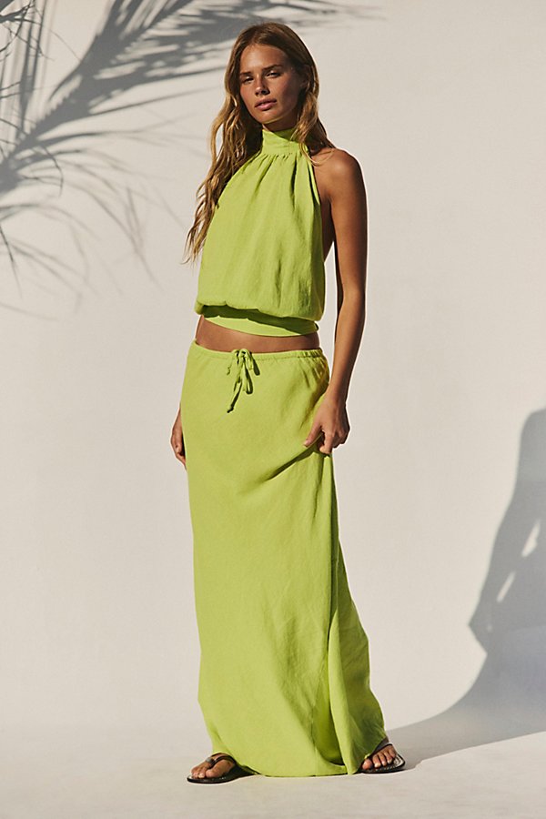 FREE PEOPLE Free-est Sandshell Linen Rosie Top